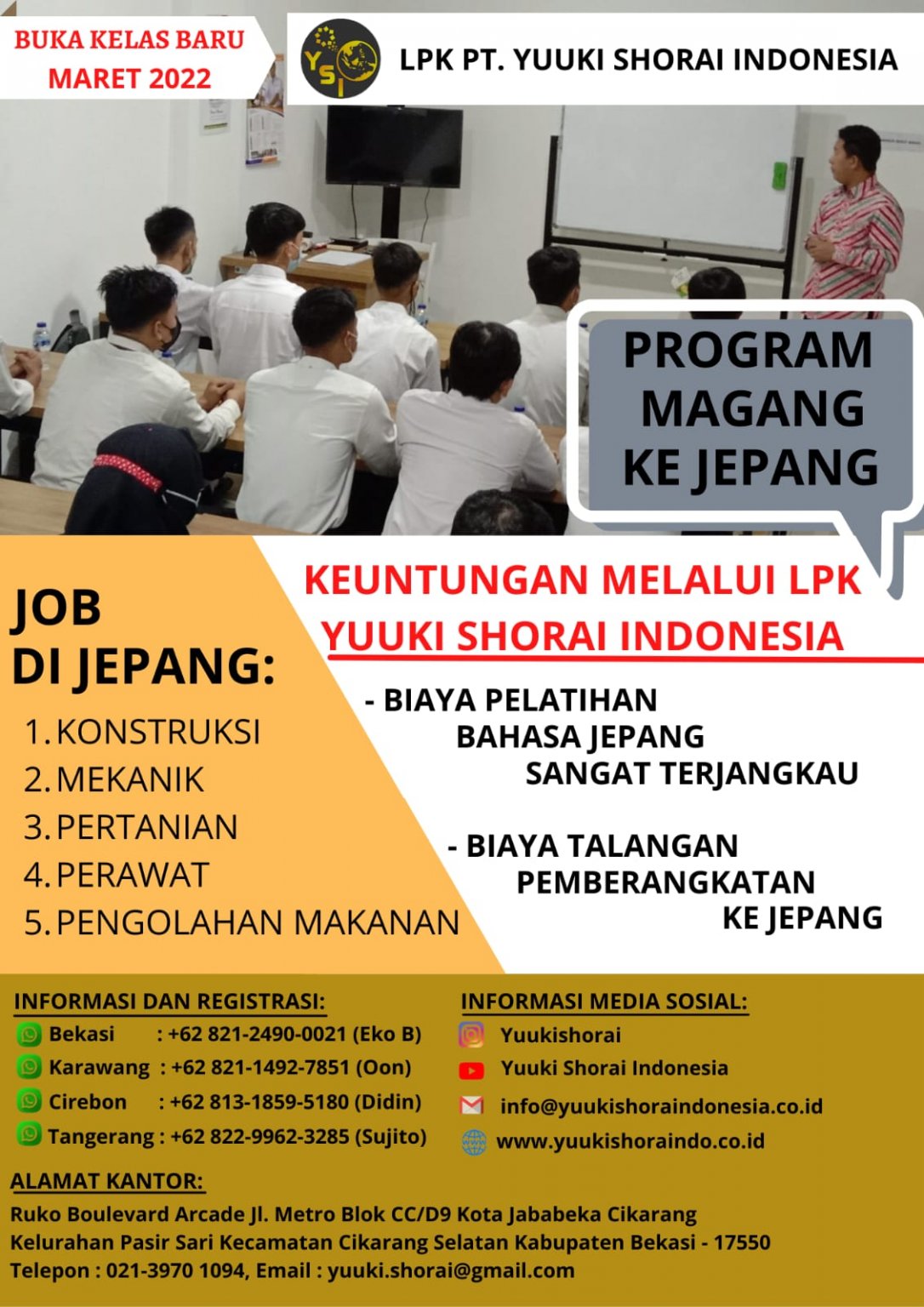 Kelas Baru Pelatihan Bahasa Jepang Untuk Program Magang Ke Jepang